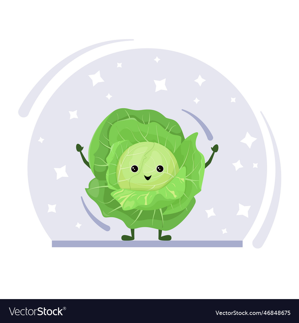 Funny cabbage Royalty Free Vector Image - VectorStock