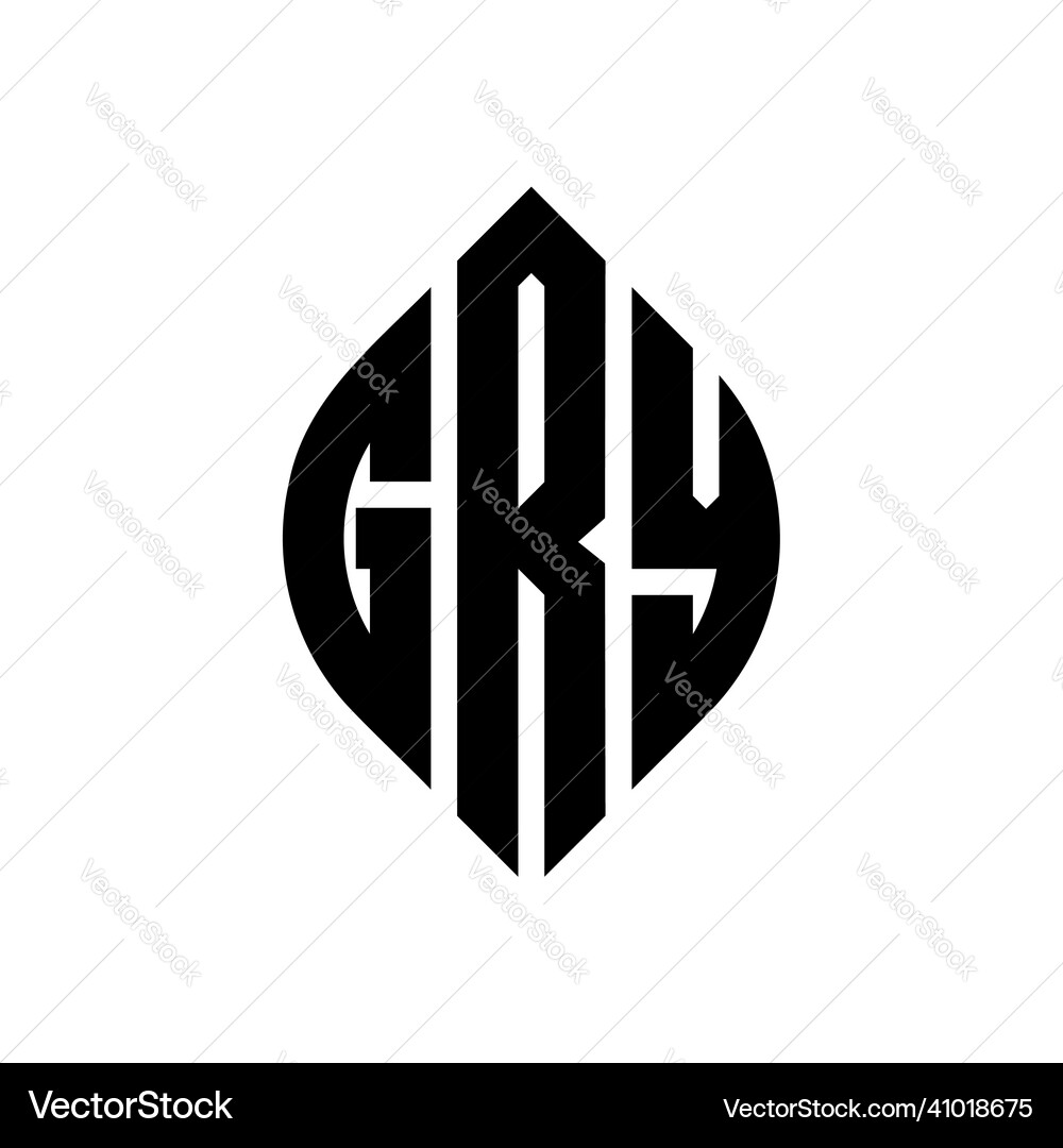 Gry circle letter logo design Royalty Free Vector Image