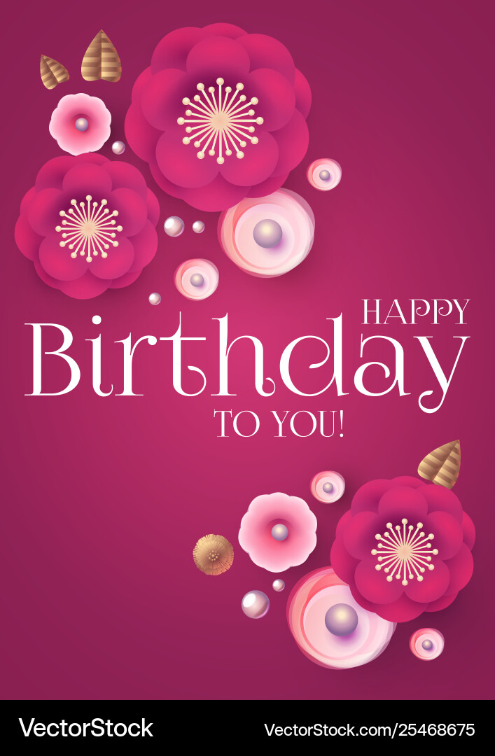 Happy birthday cute congratulation card template Vector Image
