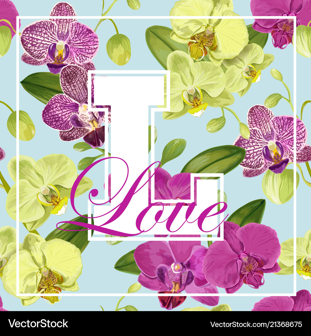 Love romantic floral spring summer design Vector Image