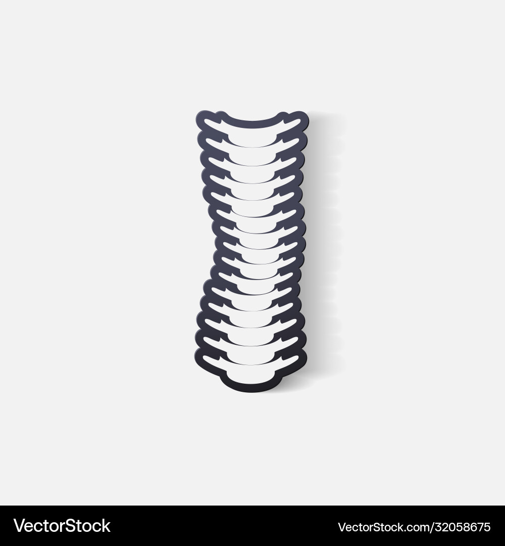 Paper clipped sticker with curvature Royalty Free Vector