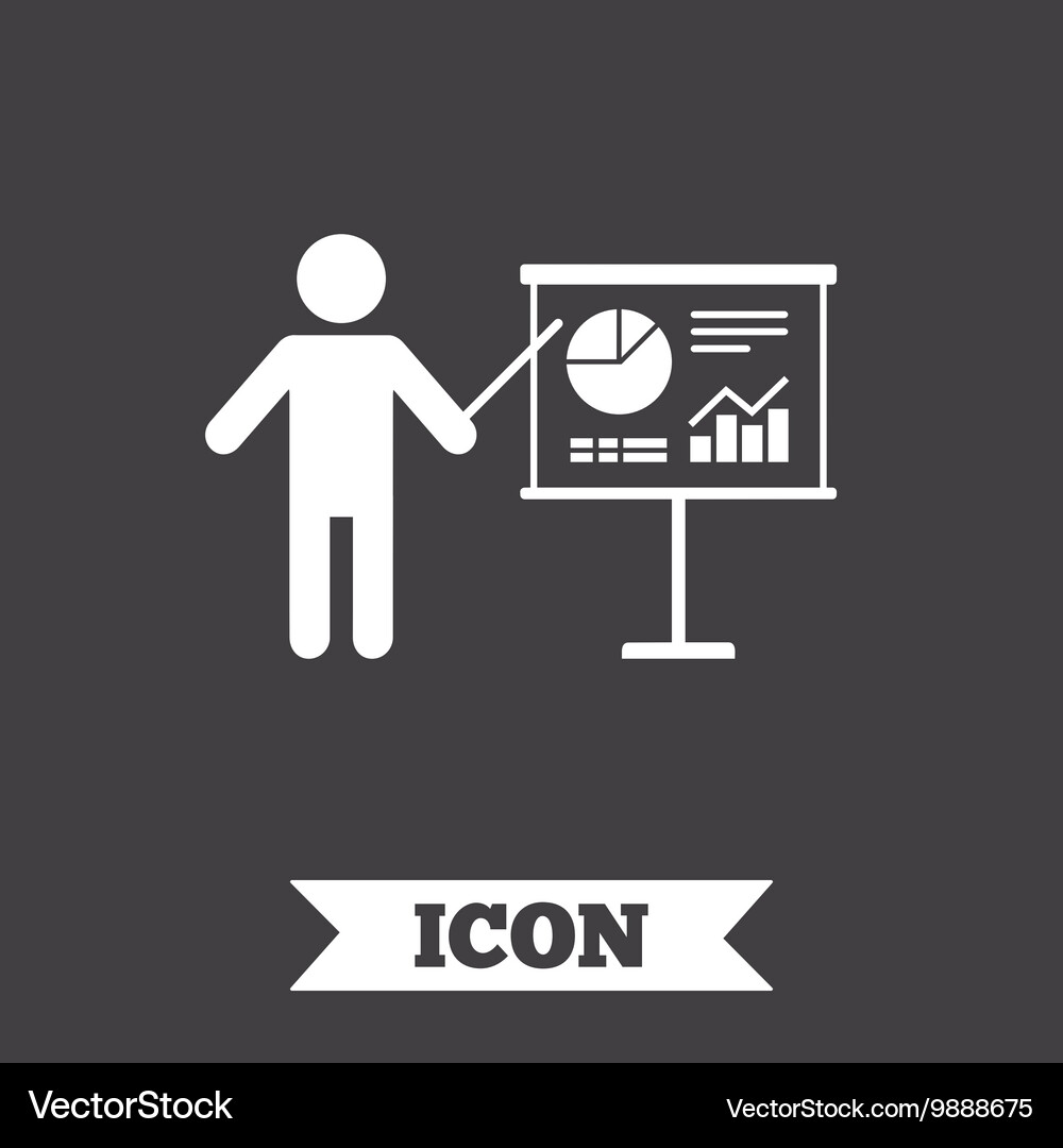Presentation billboard sign icon diagram symbol Vector Image