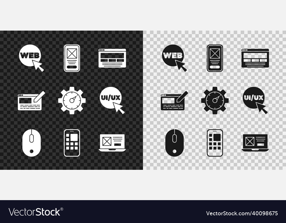 Set web and graphic design ui or ux computer Vector Image