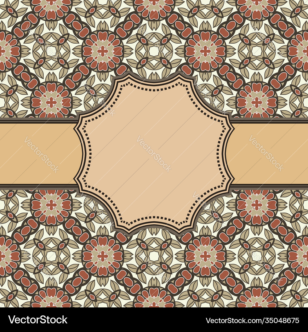 Vintage abstract flower frame with text place Vector Image