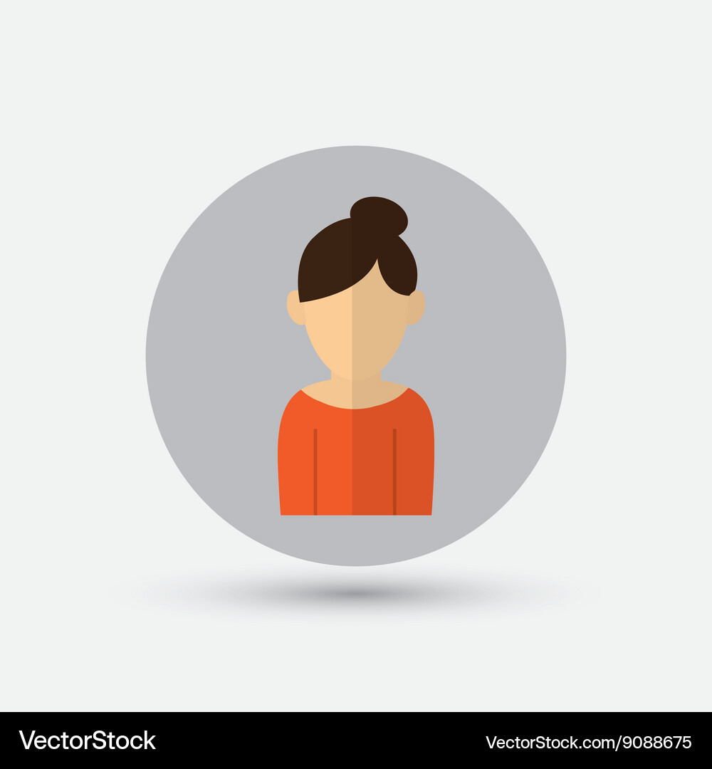 Woman design media icon flat Royalty Free Vector Image