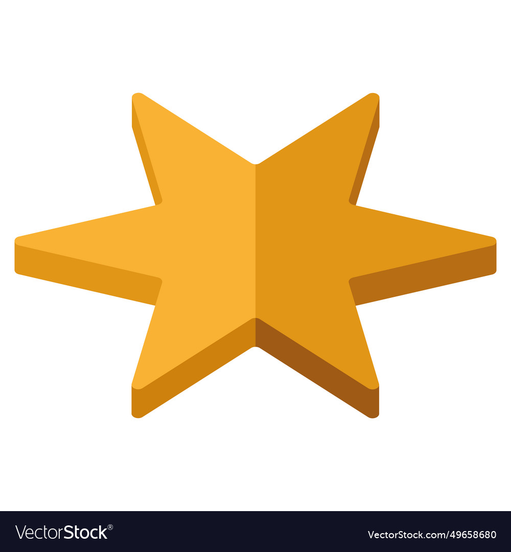 2d isometric star shape icon Royalty Free Vector Image
