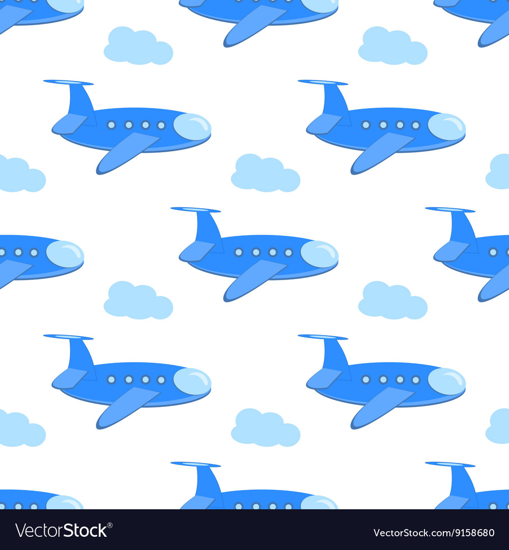Airplane seamless pattern Royalty Free Vector Image
