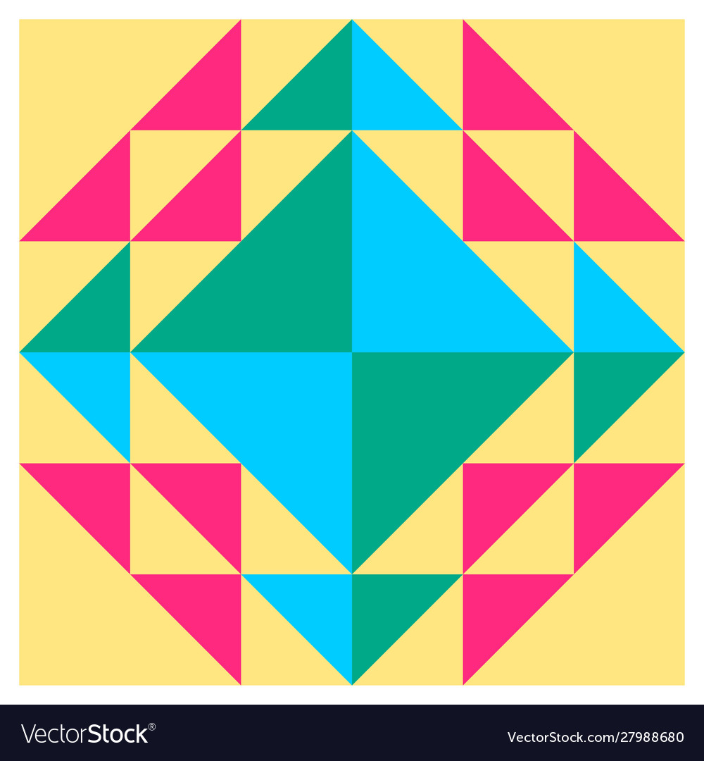 Barn quilt pattern amish patchwork design Vector Image