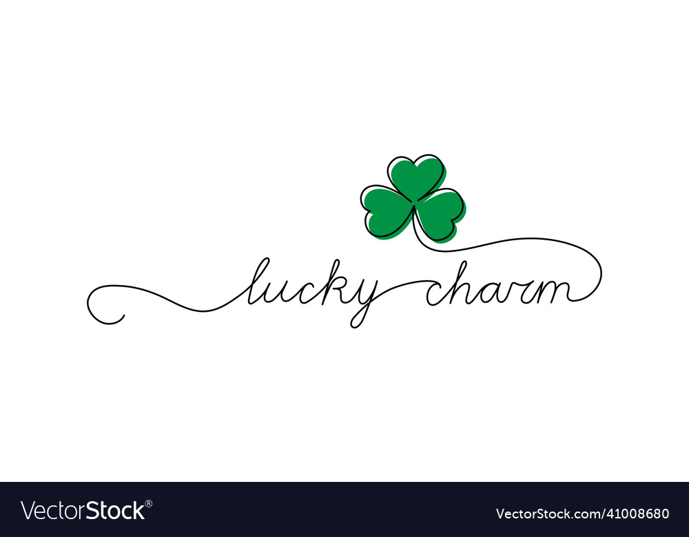 Continuous one line script cursive text lucky Vector Image