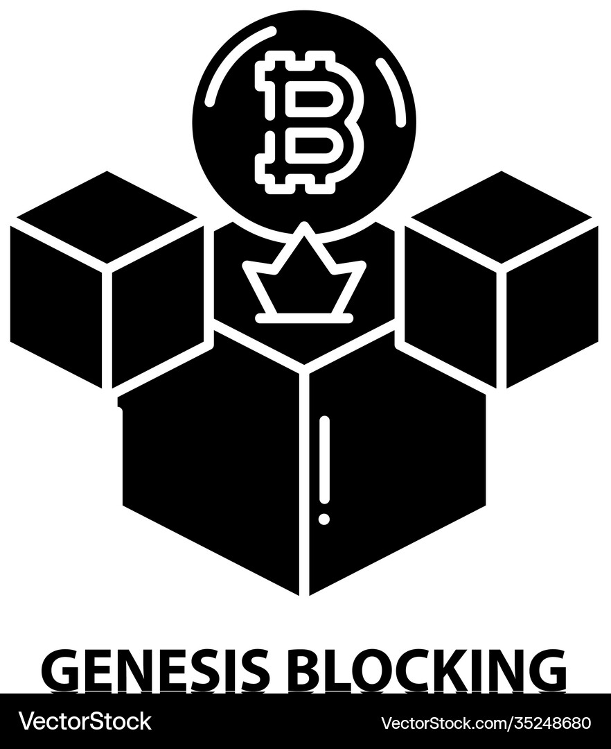 Genesis blocking icon black sign Royalty Free Vector Image