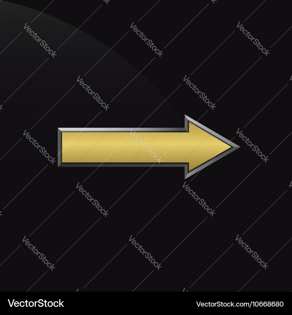 Golden metal arrow Royalty Free Vector Image - VectorStock