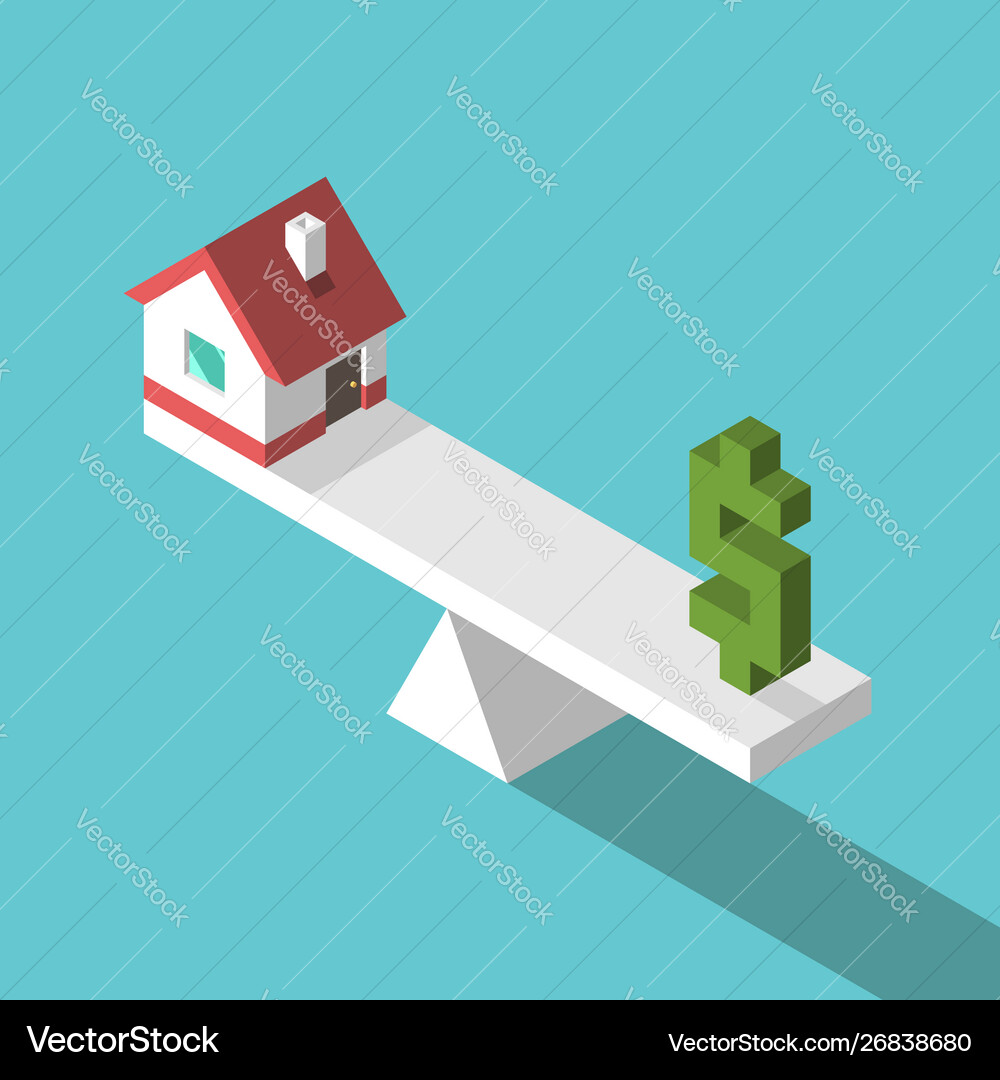 House dollar sign balance Royalty Free Vector Image
