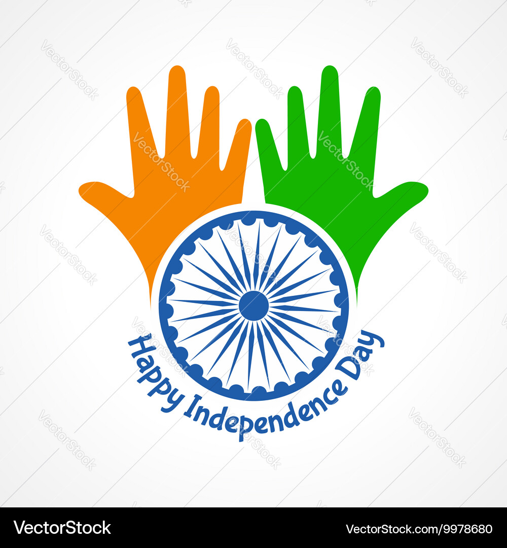 Independence day greeting with hand stock Vector Image