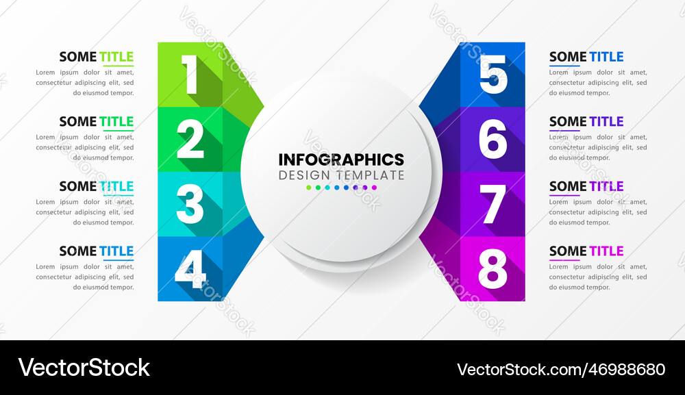 Infographic template with icons and 8 options Vector Image