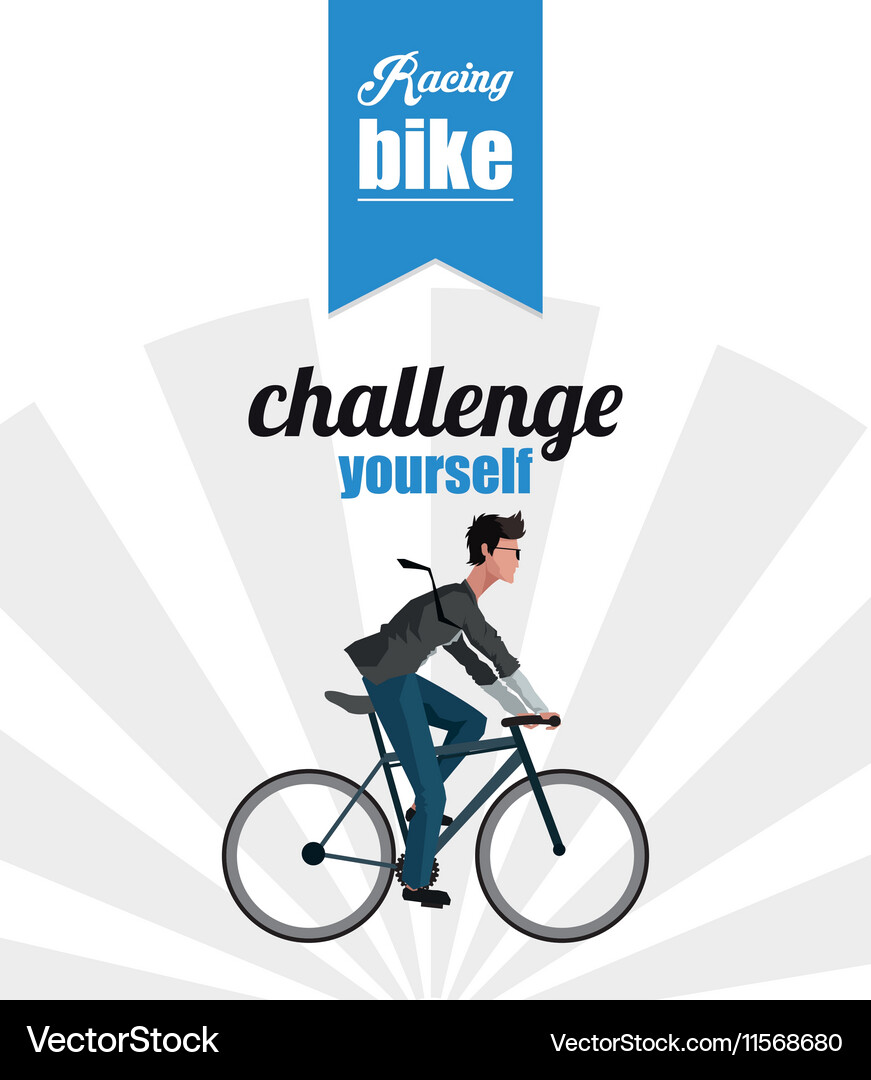 Isolated man riding bike design Royalty Free Vector Image