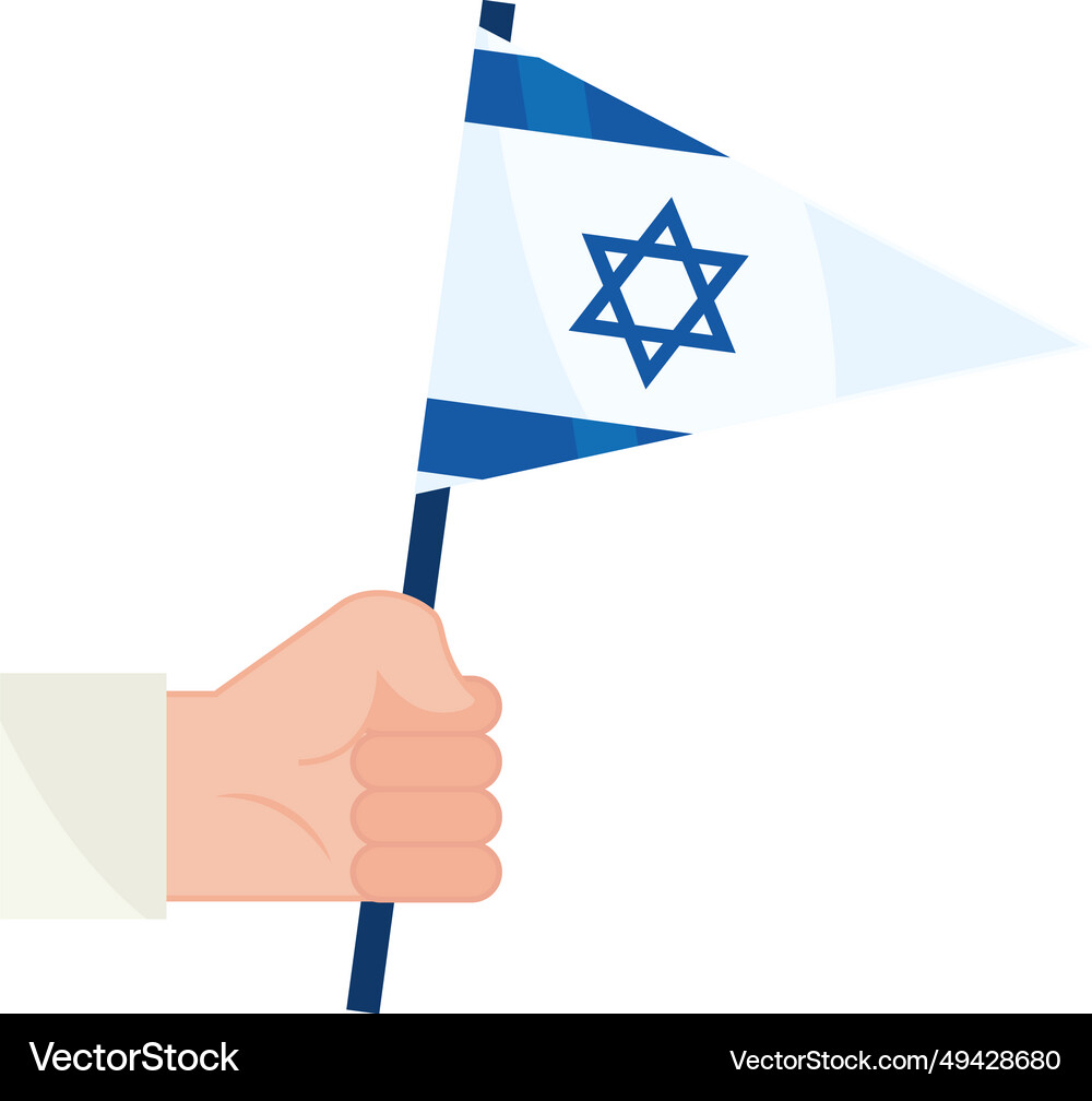 Israel peace hand with flag Royalty Free Vector Image