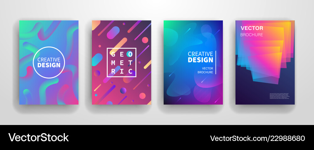Modern futuristic abstract dynamic covers set Vector Image