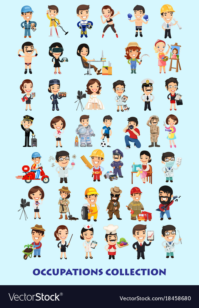 Occupations-set Royalty Free Vector Image - VectorStock