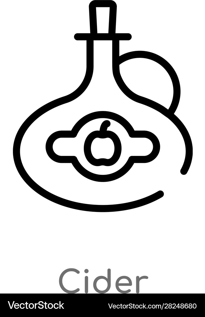 Outline cider icon isolated black simple line Vector Image