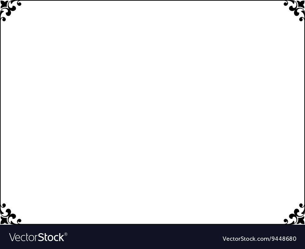 Simple black ornamental decorative frame Vector Image Simple black ornamental decorative frame Vector Image