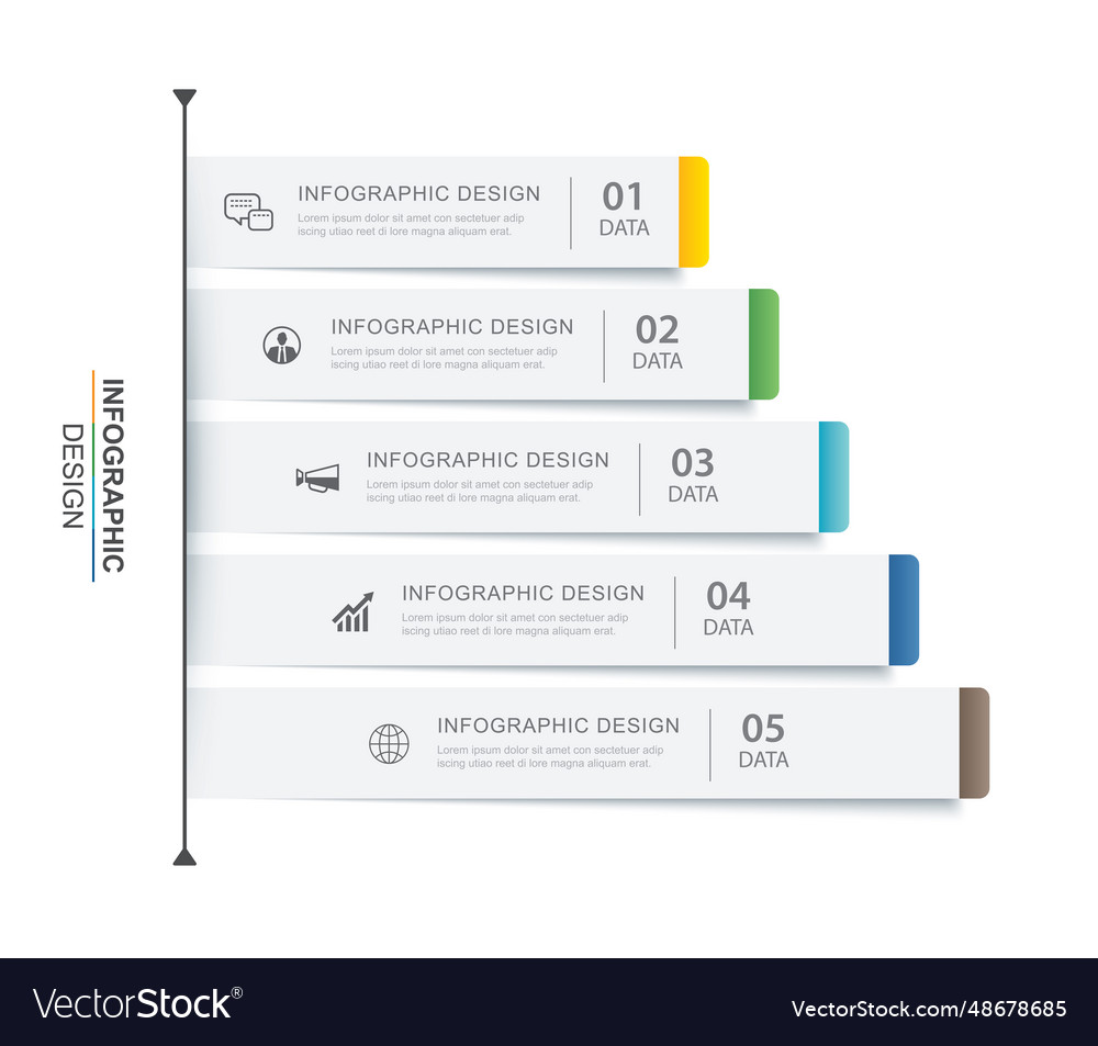 5 data infographics tab paper index template Vector Image 5 data infographics tab paper index template Vector Image