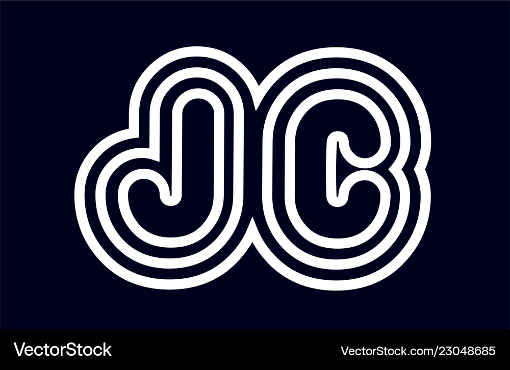 Black and white alphabet letter combination jc j Vector Image