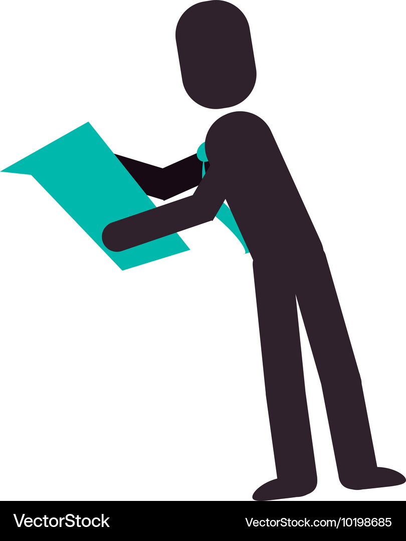 Businessman pictograph reading icon Royalty Free Vector