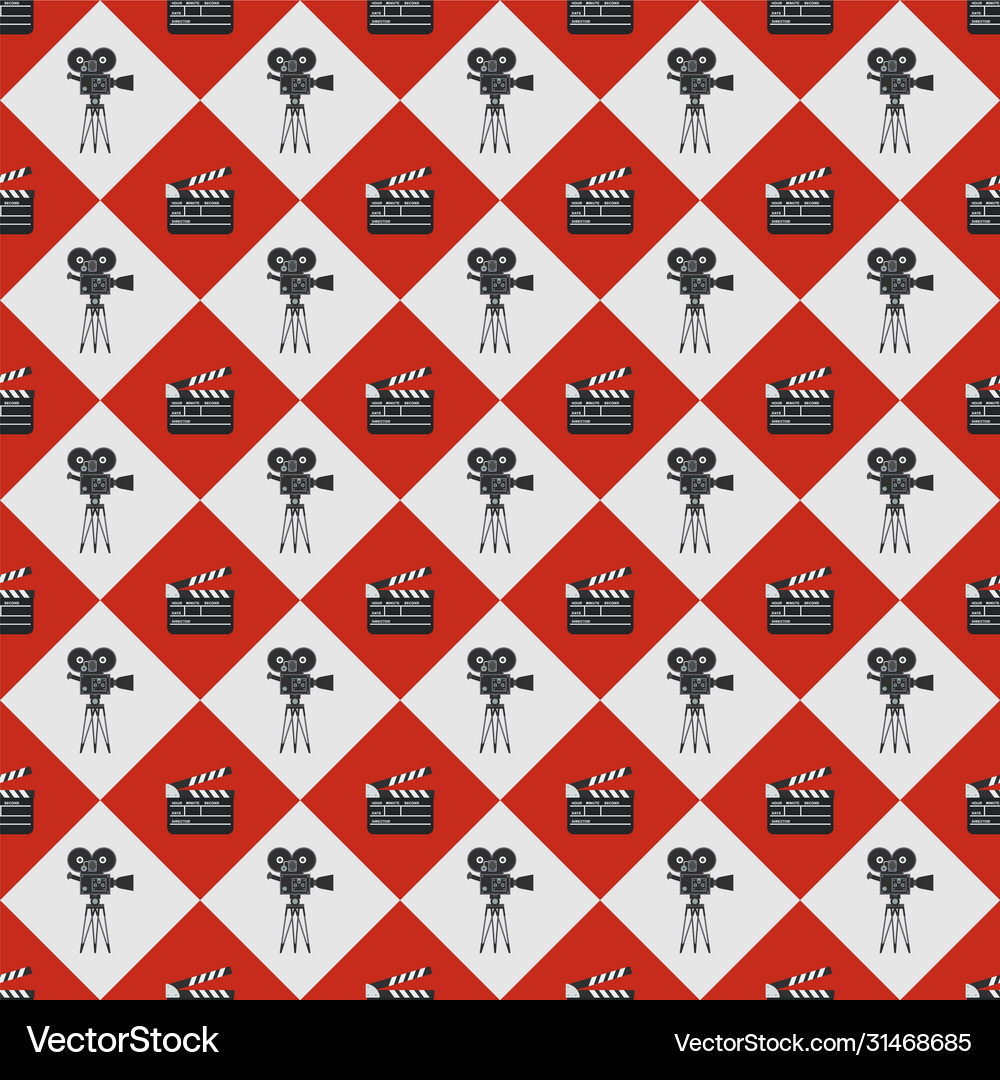 Cinema seamless pattern wallpaper with movie Vector Image