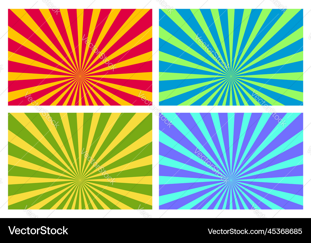 Colorful radial sun rays retro background Vector Image