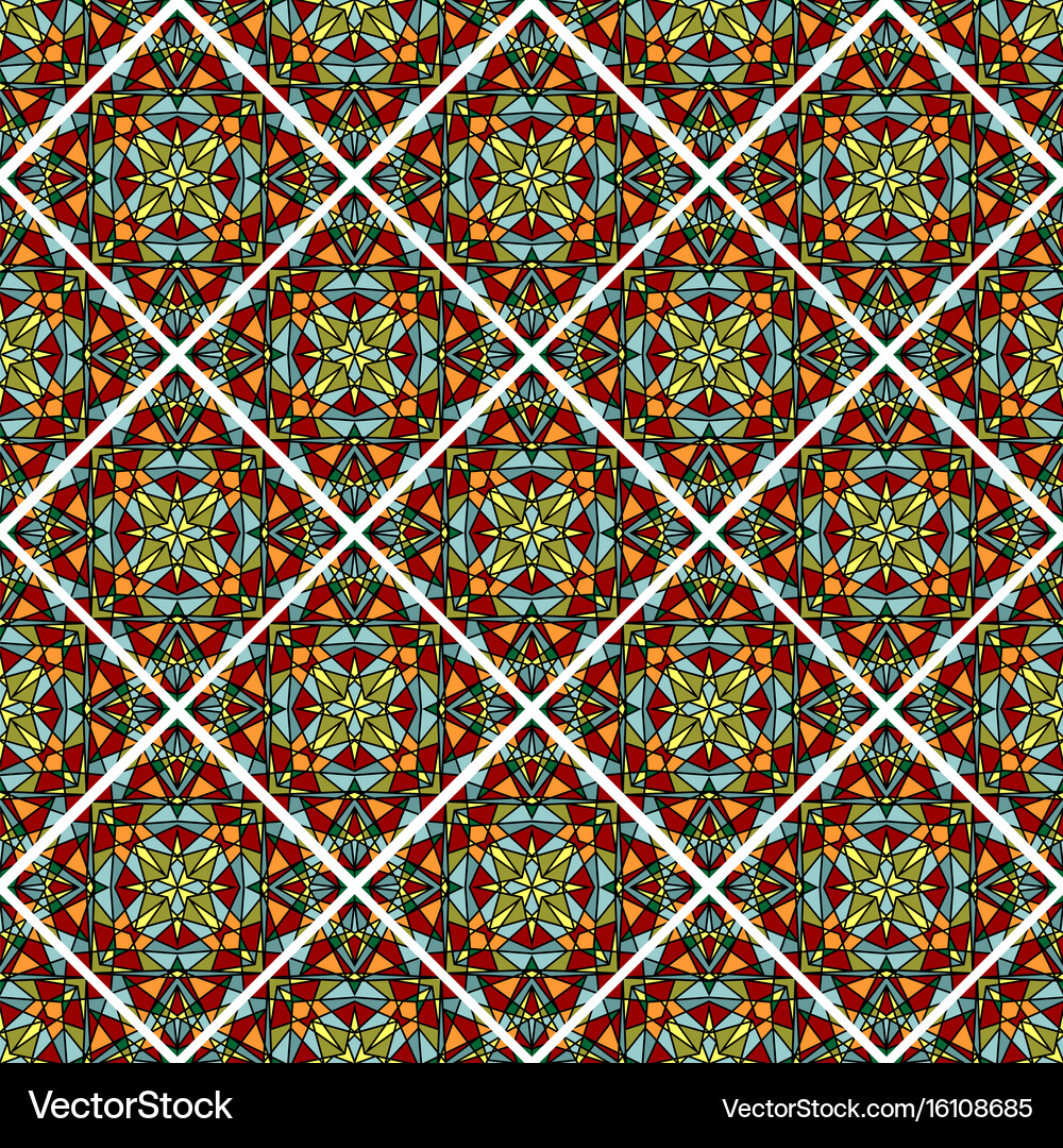 Decorative colorful mosaic tile seamless Vector Image