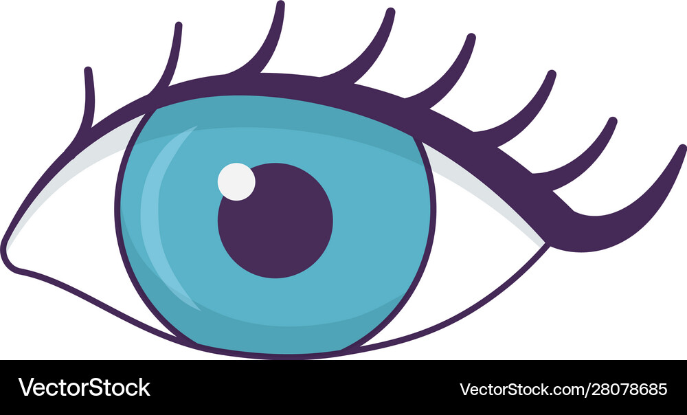 Female eye eyelashes icon on white background Vector Image