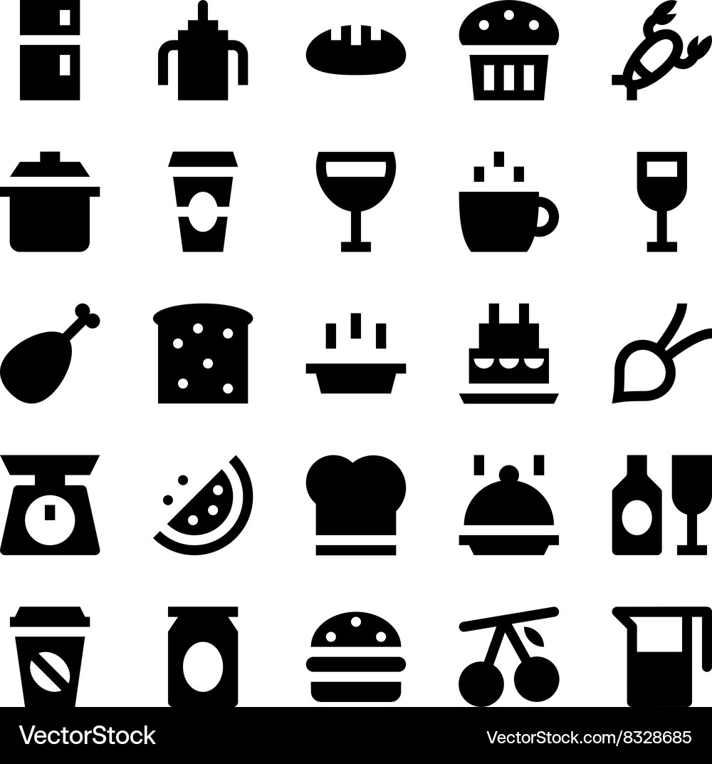 Food and drinks icons 1 Royalty Free Vector Image