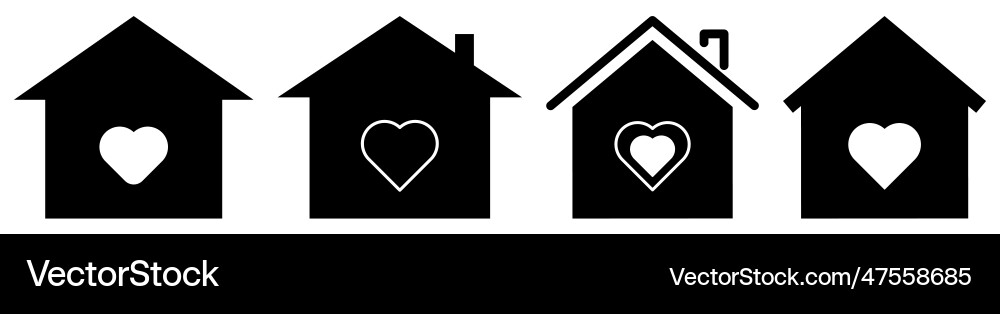 House heart signs Royalty Free Vector Image - VectorStock