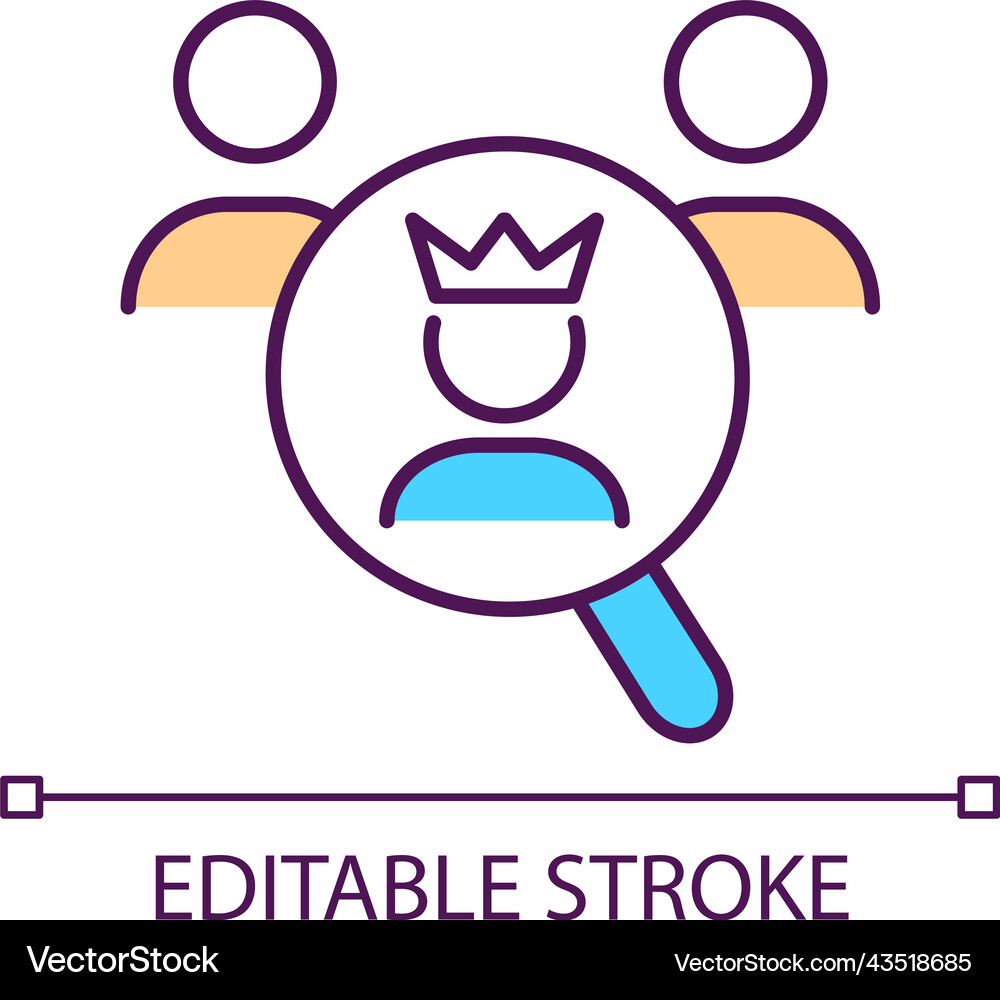 Identifying best customer rgb color icon Vector Image