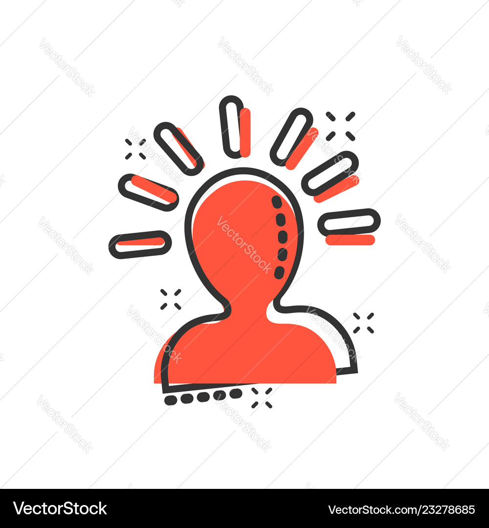 Mind people icon in comic style human frustration Vector Image