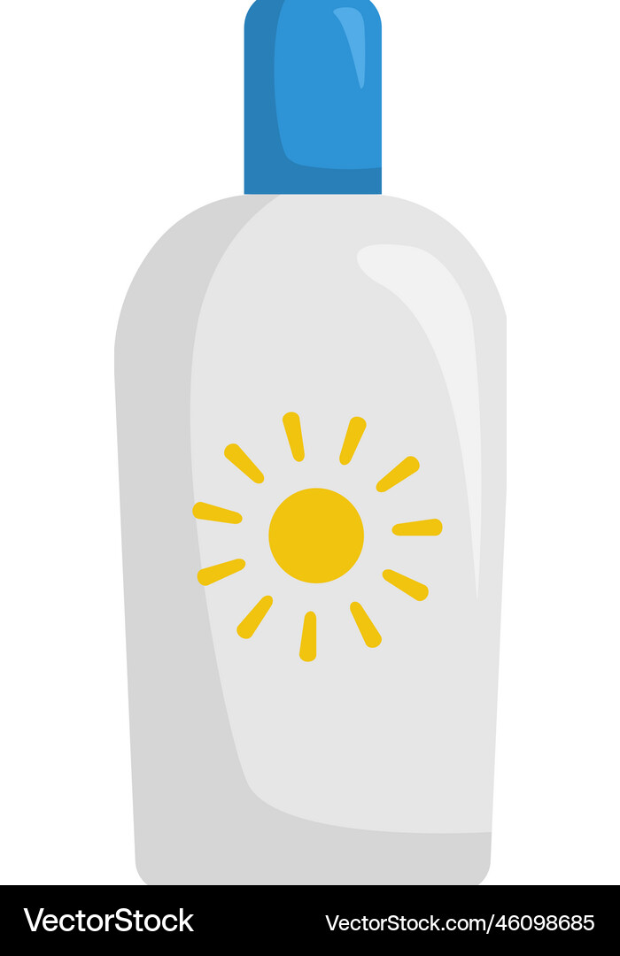 Protection sun cream block cartoon Royalty Free Vector Image