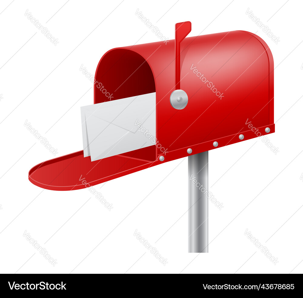 Red mail box retro vintage stock Royalty Free Vector Image