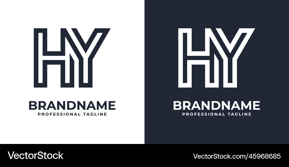 Simple hy monogram logo suitable for any business Vector Image