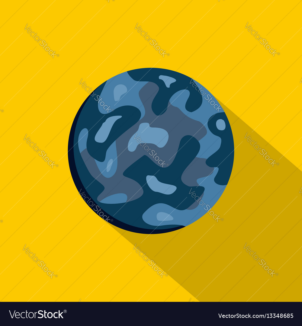 Small planet icon flat style Royalty Free Vector Image