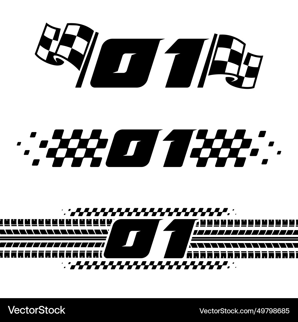 Sport race number 1 flags Royalty Free Vector Image