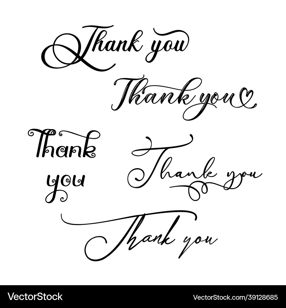 Thank you hand lettering custom handmade Vector Image