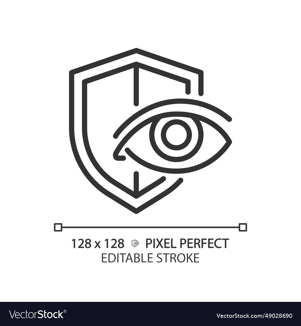 2d customizable simple thin linear black eye Vector Image