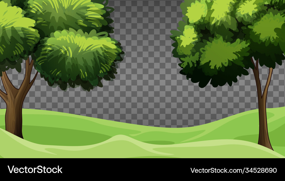 Blank nature scene landscape on transparent Vector Image