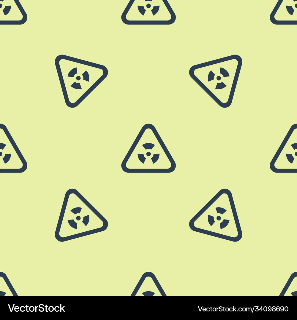 Blue triangle sign with radiation symbol icon Vector Image