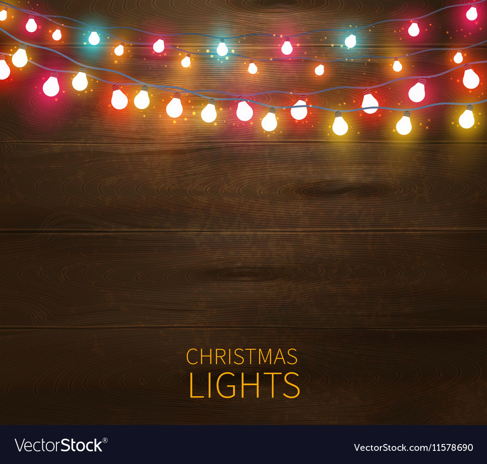 Christmas lights poster Royalty Free Vector Image