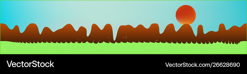 Cyan sky and mountains landscape Royalty Free Vector Image