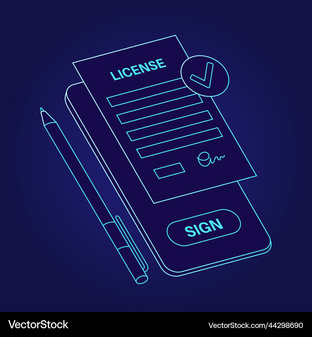 Digital signature signing Royalty Free Vector Image