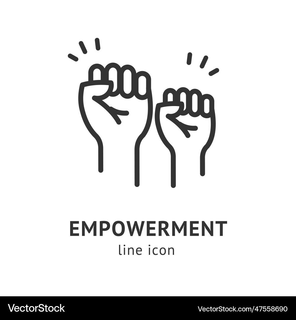 Empowerment sign black thin line icon emblem Vector Image