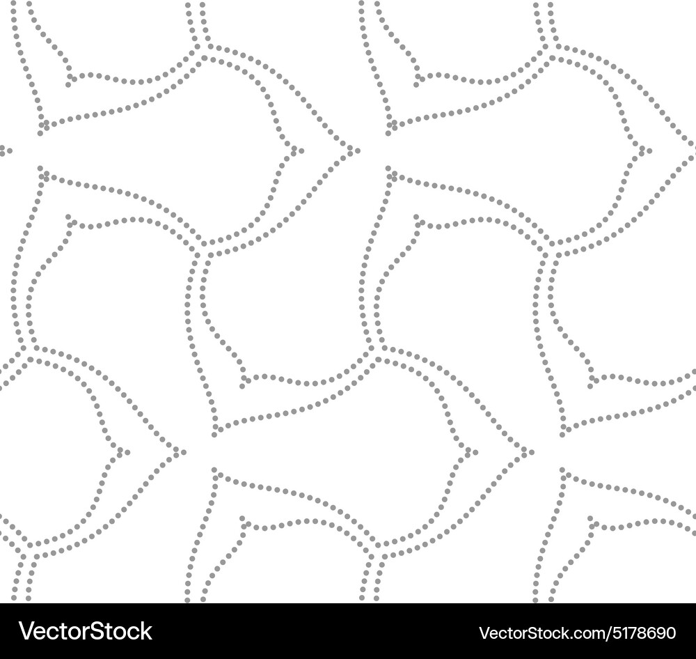 Gray dotted wavy lines three pedal flowers Vector Image