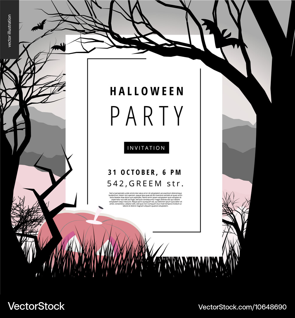 Halloween party notice poster Royalty Free Vector Image